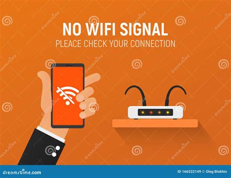 Broken Router No Wifi Connection Vector Illustration Error Wireless Stock Illustration