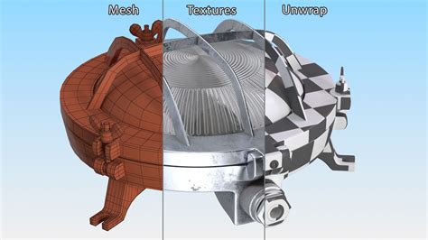 Steel Round Bulkhead Light With Corrugated Glass 3d Model 29 3ds Blend C4d Fbx Max Ma