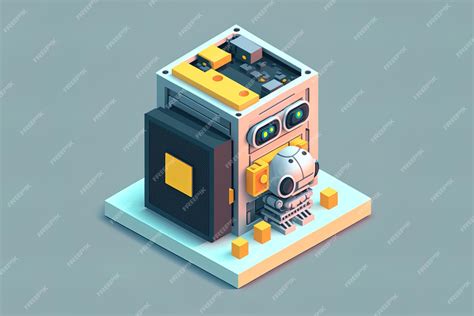 Premium Ai Image Toony Isometric Robot Representing Artificial Intelligence