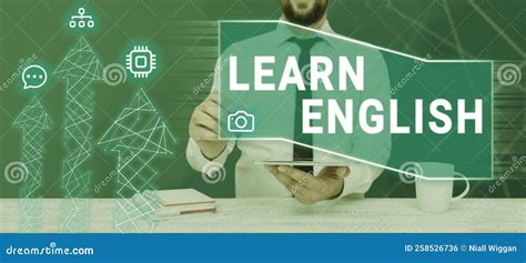 Writing Displaying Text Learn English Business Concept To Train