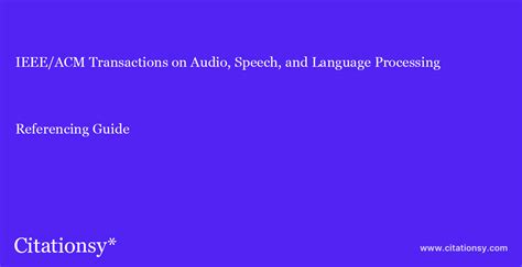 ieee acm transactions on audio speech and language processing