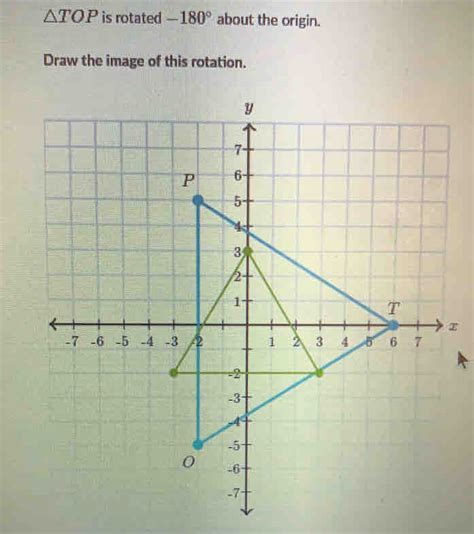 Solved Top Is Rotated 180° About The Origin Draw The Image Of This Rotation Math