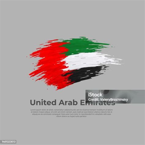 아랍 에미리트 연합 국기 브러시는 흰색 배경에 Uae 깃발을 그렸습니다 브러쉬 선 벡터 디자인 국가 포스터 템플릿 텍스트를위한