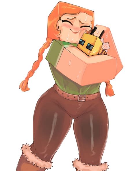 Kashink7 Alex Minecraft Bee Minecraft Minecraft Highres 1girl Bee Belt Blush Boots
