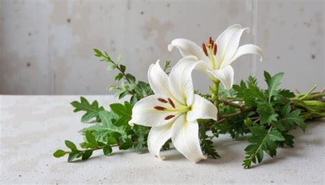 Elegant Floral Arrangement With Lilies And Ivy Natural Simplicity