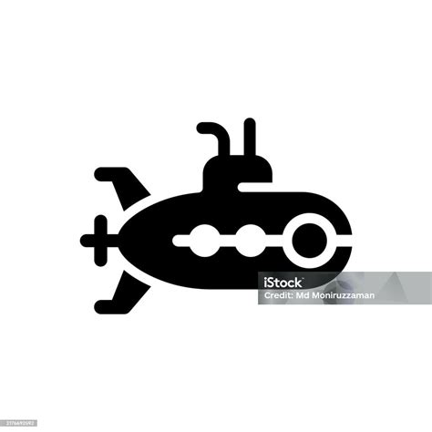 Submarine Solid Icon Nautical Concept Underwater Boat Sign Stock Illustration Download Image