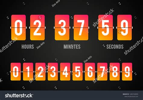 Vector Flip Board Countdown Clock Counter Stock Vector Royalty Free 1283742835