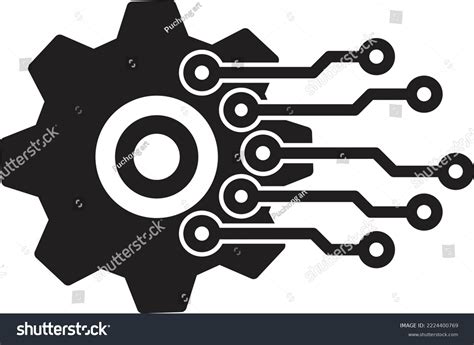 Digital Tech Icon Gear Circuit Symbol Stock Vector Royalty Free 2224400769 Shutterstock