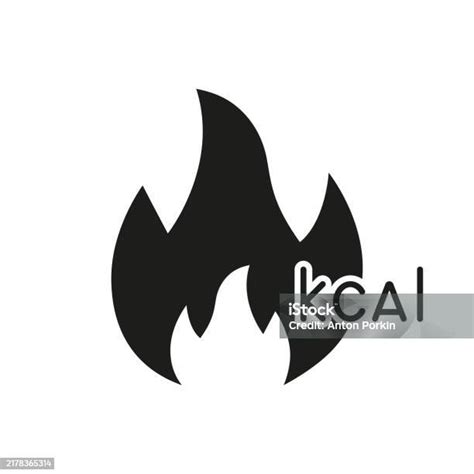 Kcal 실루엣 아이콘 칼로리 연소 및 체중 관리와 불꽃 피트니스 목표 기호입니다 고립된 벡터 일러스트 레이 션 가냘픈에 대한 스톡 벡터 아트 및 기타 이미지 Istock
