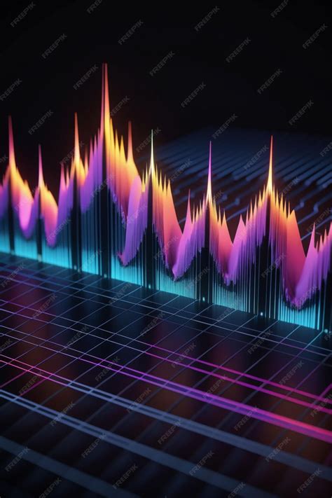 Premium Photo Colorful 3d Audio Spectrum Visualization Vertical