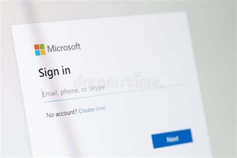 Sign In Microsoft Account Editorial Stock Image Image Of Interface 327815039