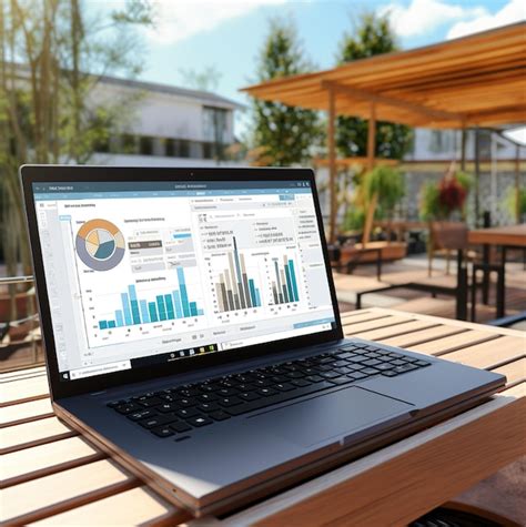 Premium AI Image A Laptop With A Graph On The Screen That Says Graph
