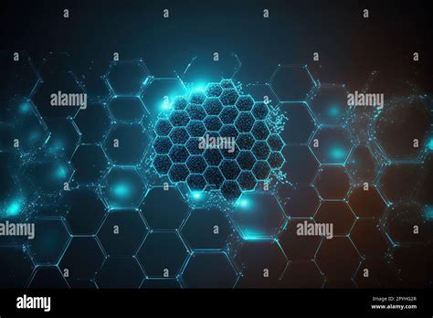 Abstract Technology Or Medical Background With Hexagons Shape Pattern