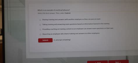 Which Is An Example Of Unethical Behavior Select The Best Answer Then