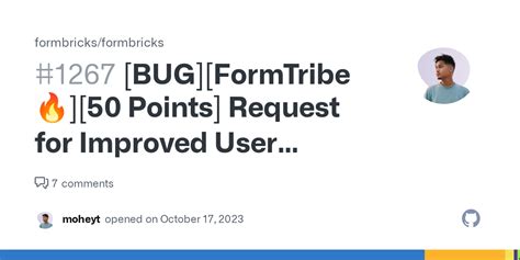 Bug Formtribe 🔥 50 Points Request For Improved User Experience