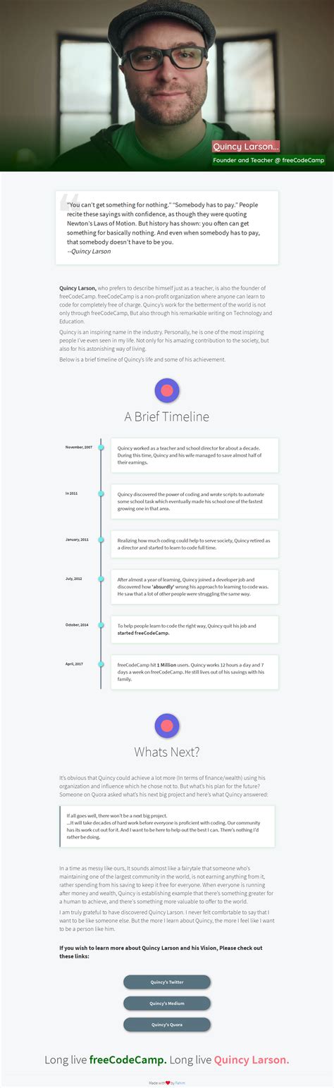 GitHub Faahim Tribute Page A Tribute Page Dedicated To Quincy Larson