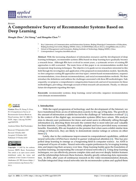 A Comprehensive Survey Of Recommender Systems Based On Deep Learning Pdf Artificial Neural
