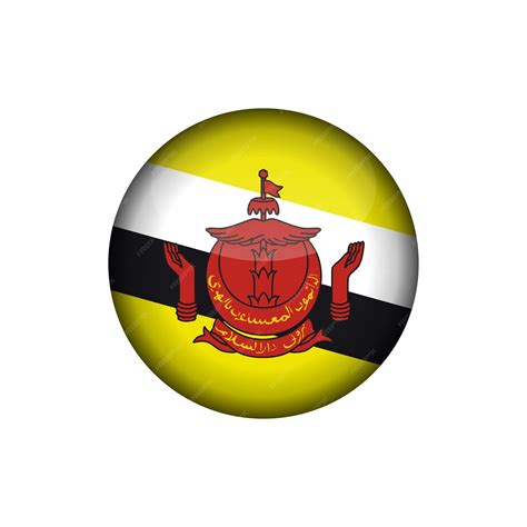 Premium Vector Brunei Flag Circle Button Vector Template