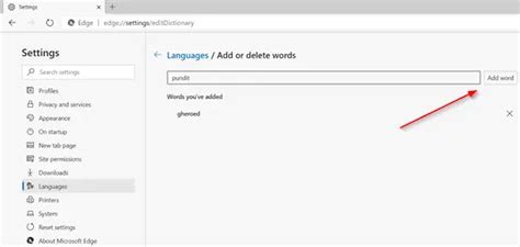 Enable Or Disable Spell Checking In Edge Browser For A Specific Language