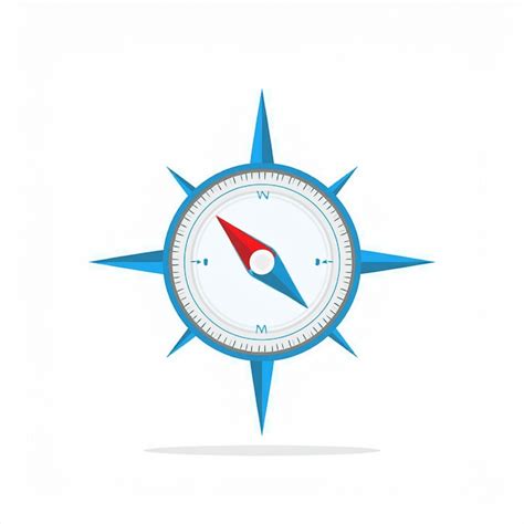 Premium Vector A Blue Compass With A Red And White Star On It