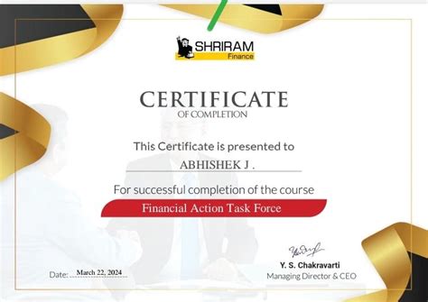 completed fatf training by shri ram finance abhishek j posted on the topic linkedin