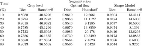 Dice Index And Hausdorff Distance For Gray Level Segmentation Optical