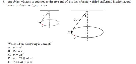 Solved An Object Of Mass M Attached To The Free End Of A Chegg