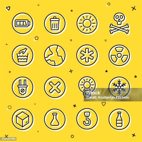 세트 라인 병 눈송이 방사능 태양 전 세계 손 씻기 세탁 배터리 및 비상 아이콘의 의료 기호 벡터 건강 진단에 대한 스톡 벡터 아트 및 기타 이미지 Istock