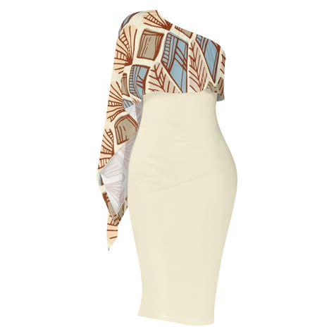 Custom Women′ S Summer Sexy One Shoulder Ruffle Bodycon Midi Cocktail