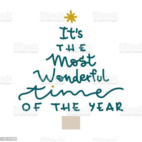 올해의 멋진 시간입니다 나무 글자 메리 크리스마스 영감 벡터 일러스트 레이 션 평면 디자인 12월에 대한 스톡 벡터 아트 및 기타 이미지 Istock