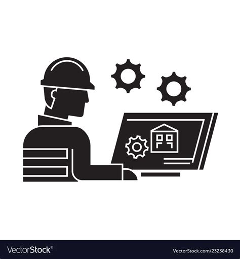 Cad Drawing Black Concept Icon Cad Drawing Vector Image