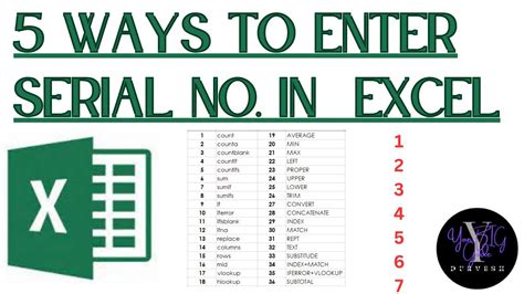5 Ways To Enter Serial Numbers In Excel Ll How To Enter Automatic