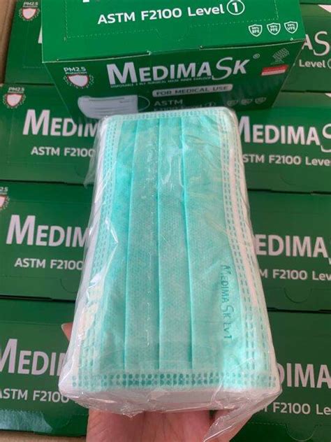 หน้ากากอนามัย Medimaskหนา3ชั้น 50ชิ้น กล่อง ยี่ห้อ Medimask Astm Lv1 🔥พร้อมส่ง🔥 Th