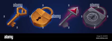 Game Keys And Locks Ui Icons Loot Box Gamer Assets Bronze And Iron