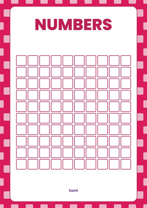 Number Chart 1 100 Red Blank Ten Rows For Teachers Perfect For Grades 1st 2nd 3rd 4th K