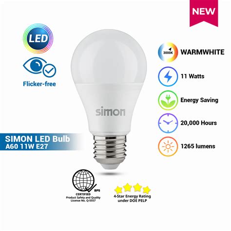 Simon Led Bulb A60 11w E27 Lightforce Corporation