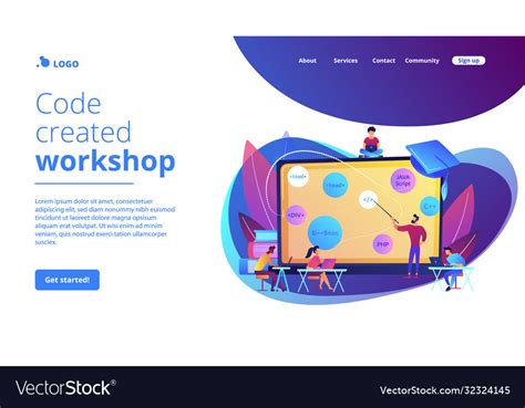 Coding Workshop Concept Landing Page Royalty Free Vector