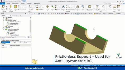 How To Apply Frictionless Support Ansys Workbench 19 Youtube
