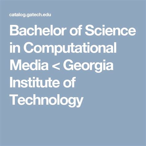 Bachelor Of Science In Computational Media
