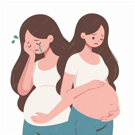 Vector De Mujer Embarazada Triste Vector Premium Generado Con Ia