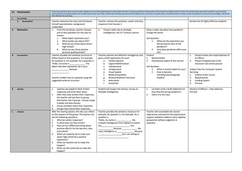 Computer System Servicing Daillly Lesson Docx