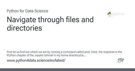 Navigate Through Files And Directories Python For Data Science