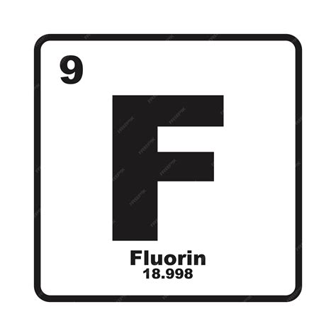 Icono De Flúor Elemento Químico En La Tabla Periódica Vector Premium