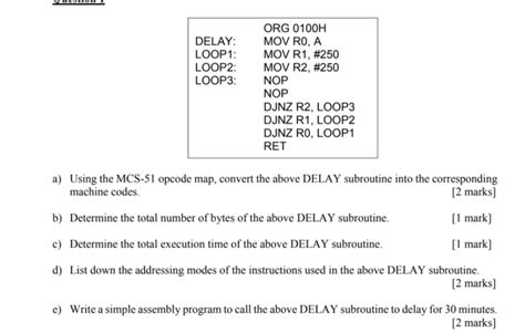 delay loop1 loop2 loop3 org 0100h mov ro a mov