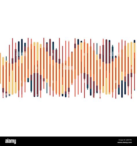 Sound Wave On A Black Hud Graphics Chart Or Waveform Of Multicolored Multiple Vertical Lines Or