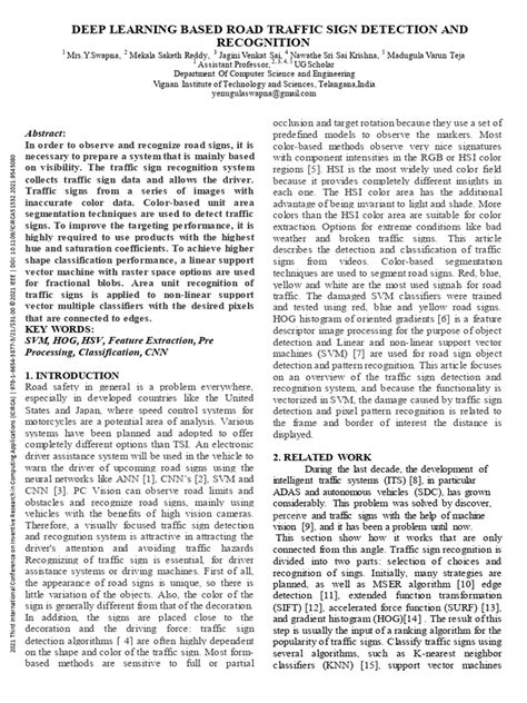 Deep Learning Based Road Traffic Sign Detection And Recognition Pdf