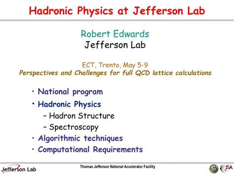 Ppt Hadronic Physics At Jefferson Lab Powerpoint Presentation Free