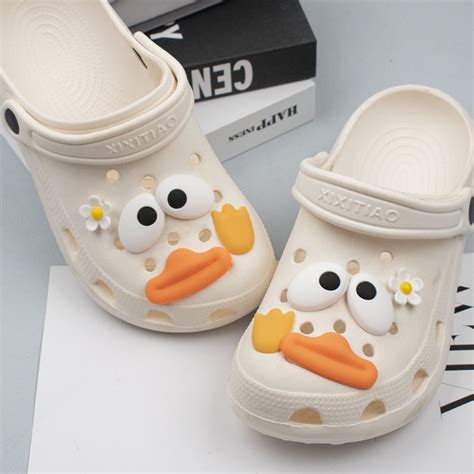 Cute Duck Mouth Design Jibbits Set Eye Lollipop Jibitz Chain Sunflower