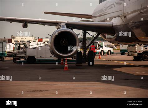 Luggage Loading In A Passenger Plane Airport Baggage Service Airplane