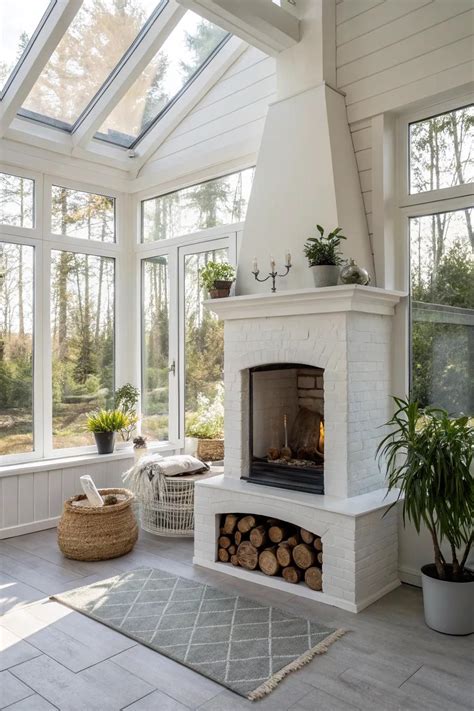 19 Cozy Sunroom With Fireplace Ideas